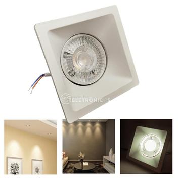 Spot Luz LED De Embutir Modelo Quadrado Luz Branco Morno 4500K 6w ...