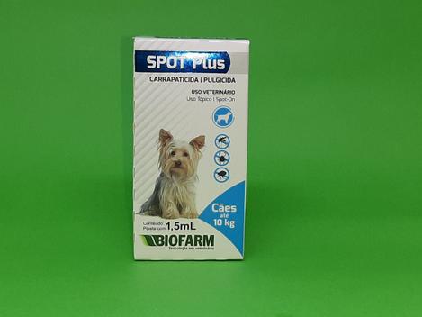 Spot plus ate 10 kg (azul) - BIOFARM - Antipulga e Carrapaticida ...