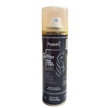 Spray Glitter Festa Facil Remoção Dourado Brilhar Carnaval - Popper ...