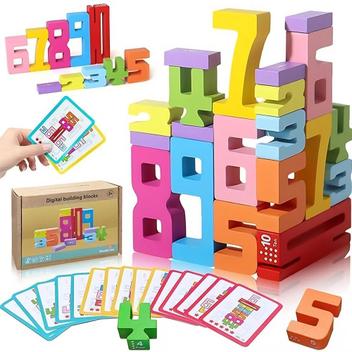 Stacking Math Blocks EDUVANKU, 20 unidades para crianças de 3 a 6 anos ...