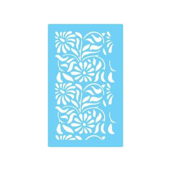 Stencil De Parede Tamako Floral - 55 X 90Cm - Ref 202 - Stencil Tamako ...