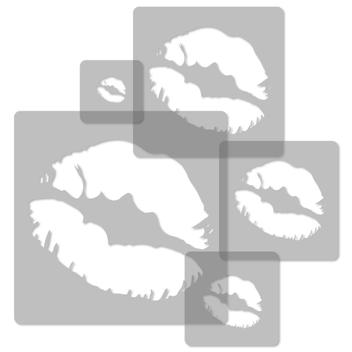 Stencil Kit De Beijos - Molde Vazado Decoração R-1075 - Stencil Flex ...
