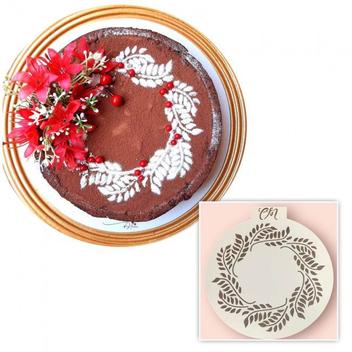 Stencil Para Topo de Bolo - Ramos DN99 - Cia do Molde - Estêncil para Pintura - Magazine Caboge