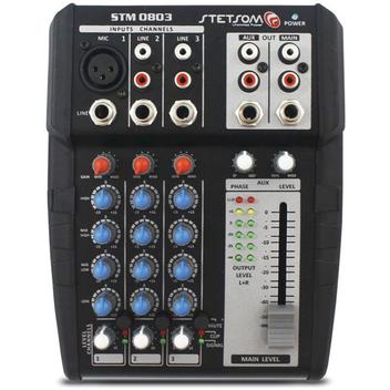 Stetsom Stm0803 Mesa Equalizadora Som 3 Canais Aux Mic Rca - Mesa de ...