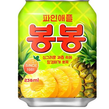 Suco Coreano Haitai Bonbon Abacaxi Com Pedaços Fruta 238Ml - Suco ...