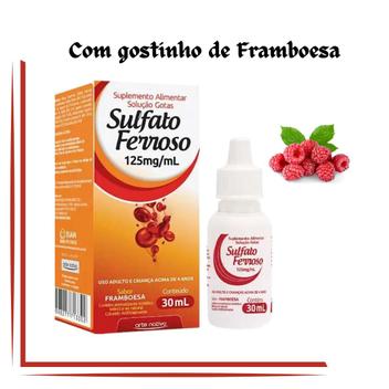 Sulfato Ferroso 125ng/ml 30 Ml Gotas Arte Nativa Sabor Framboesa - Kit de Suplementos - Magazine ...