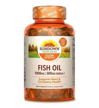 Sundown Naturals Ômega 3 Fish Oil 1000mg 200 Softgels - Ômega 3 / Óleo ...