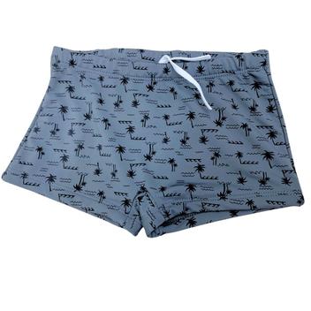 Sunga Boxer Infantil Juvenil Cinza Coqueiros Proteção UV 50 - Praia Mix ...