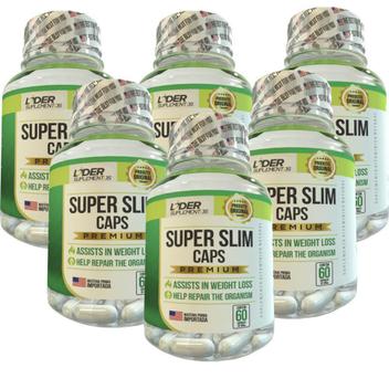 Super Slim Caps - 60 cápsulas 500mg - kit com 6 potes - Lider Vendas ...