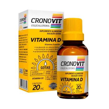 Suplemento Alimentar Cronovit Vitamina D Sabor Limão Solução Gotas 20ml ...
