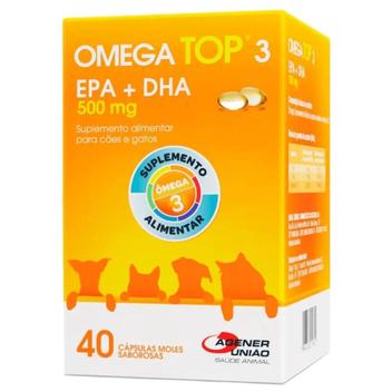 Suplemento Alimentar Ômega Top 3 500 mg para Cães e Gatos - AGENER ...