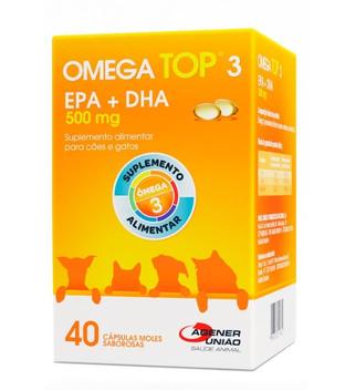 Suplemento Alimentar Omega Top3 500mg 40cps - Agener - Ômega 3 para Pet ...