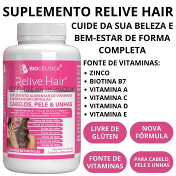 Suplemento Alimentar Para Cabelo Relive Hair 60 Cápsulas ...