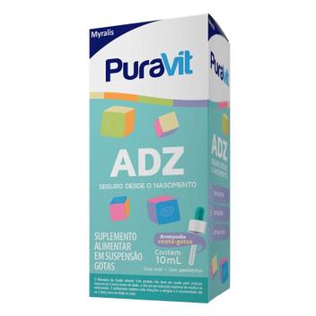 Suplemento Alimentar PuraVit ADZ Suspensão Gotas 10ml + Conta Gotas ...