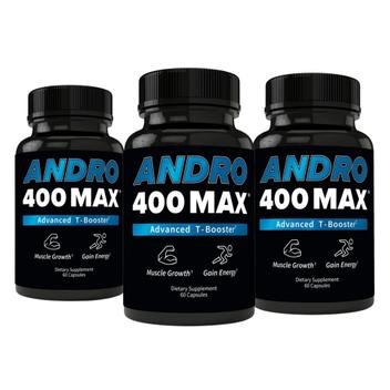 Suplemento Andro400 T Booster Andro Max, pacote com 3 - Pré Treino ...