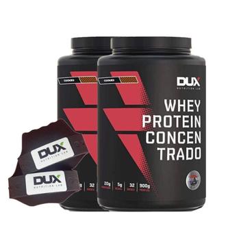 Suplemento Combo 2X Whey Concentrado 900G Cookies + Luva Dux - Dux ...