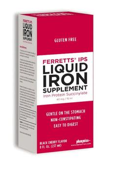 Suplemento de ferro líquido Pharmics Ferretts IPS 240 ml Black Cherry ...