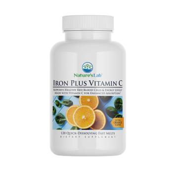 Suplemento de ferro Nature's Lab Iron Plus Vitamina C 120 comprimidos ...