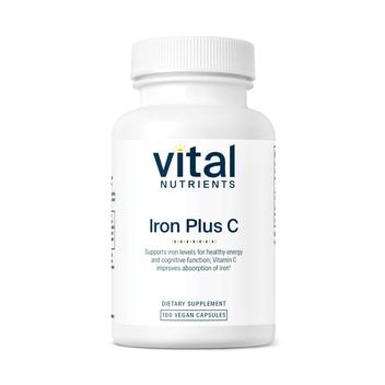 Suplemento de ferro Vital Nutrients Iron Plus C 20 mg 100 cápsulas ...