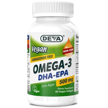 Suplemento Deva Vegan Omega-3 DHA EPA 500mg - 60 Cápsulas - Ômega 3 ...