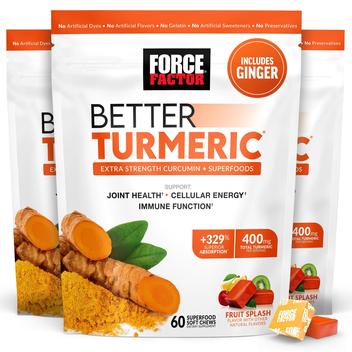 Suplemento Force Factor Better Turmeric Joint Support - 180 Soft Chews ...