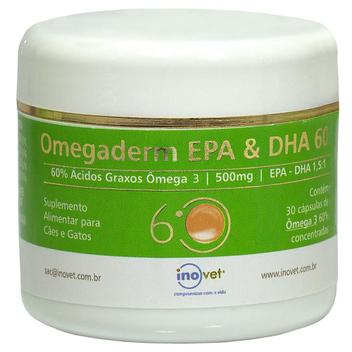 Suplemento Inovet Omegaderm 30 Cápsulas 60% - 500 mg - Ômega 3 para Pet ...