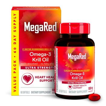 Suplemento MegaRed Óleo de Krill Antártico - 1000mg Omega 3 (60 ...