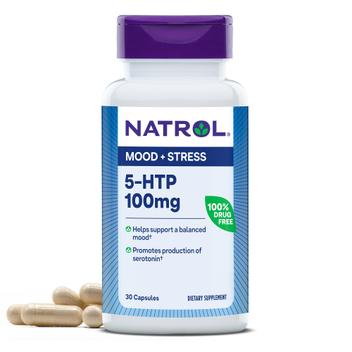 Suplemento Natrol Mood + Stress 5-HTP 100mg - 30 Cápsulas - Aminoácidos ...