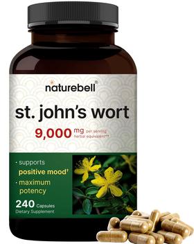 Suplemento NatureBell - Erva de São João 9000mg - 240 Cápsulas ...