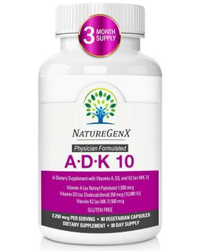 Suplemento NatureGenx ADK 10 - Vitamina A 10000 UI - 90 Cápsulas ...