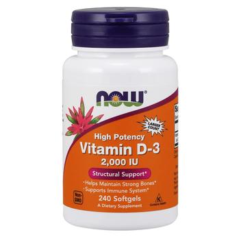 Suplemento NOW Foods Vitamina D3 2000 UI - 480 Cápsulas - Vitaminas A-Z - Magazine Luiza
