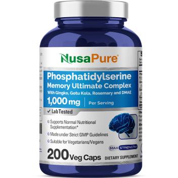 Suplemento Nusa Pure Phosphatidylserine Memory 1000 mg 200 cápsulas ...