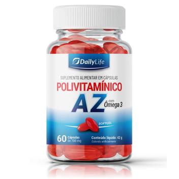 Suplemento Polivitamínico AZ com Ômega 3 - 60 Cápsulas Softgel, Rico em ...