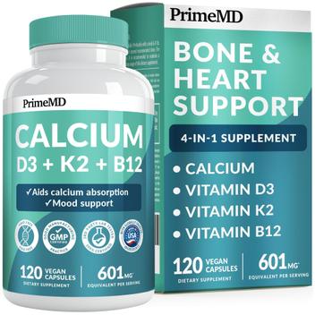 Suplemento PrimeMD Calcium 600mg com vitamina D3 K2 B12 5000 UI ...
