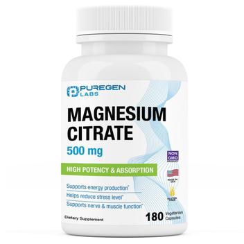 Suplemento Puregen Labs Citrato de Magnésio 500 mg 180 cápsulas - P ...