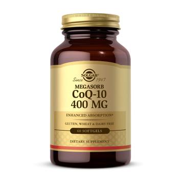 Suplemento Solgar Megasorb CoQ10 400mg - 60 Cápsulas - Coenzima Q10 ...