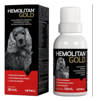 Suplemento Vetnil Hemolitan Gold Gotas 30 Ml - Vitaminas e Suplementos ...