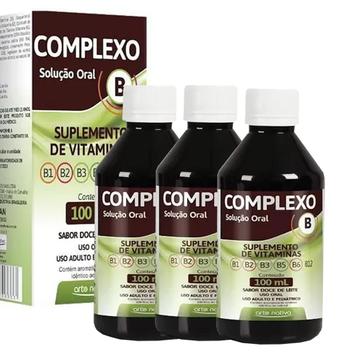 Suplemento Vitaminas Complexo B 100 Comprimidos Kit Com 3Un - Arte ...