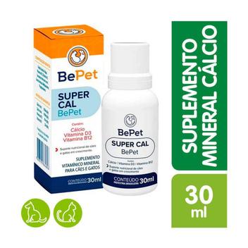 Suplemento Vitamínico Bepet Super Cal Cálcio Cães e Gatos - Vitaminas e ...