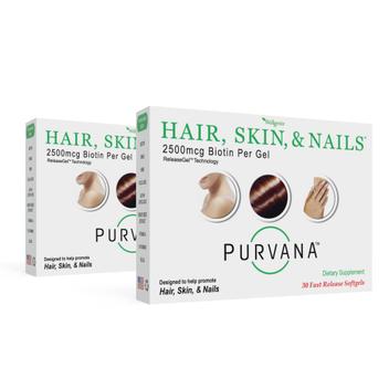 Suplemento Wellgenix Purvana para cabelo, pele e unhas, vitamina 30 ...