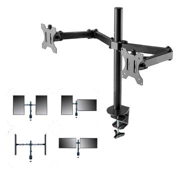 Suporte 2 Monitores Tv Aço Mesa Articulado Vesa Ajustável - Waka ...