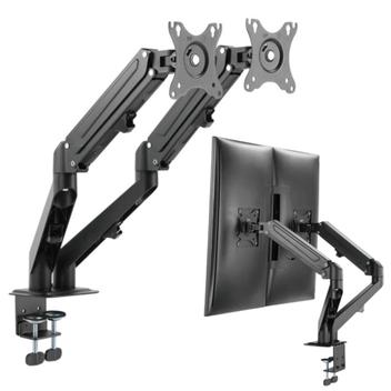Suporte a Gás Para Monitor Gamer Suporta 2 Telas Cor Preto LG AOC Dell ...