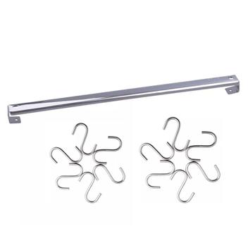 Suporte Barra 40cm Aço Inox E 12 Ganchos Em Aço Cromado - Brinox ...