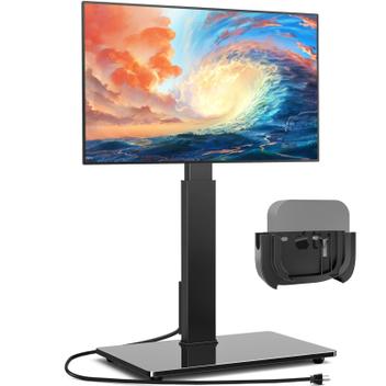 Suporte de TV com Piso Reforçado, Tomada Elétrica e Suporte para TVs de ...