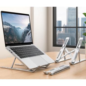 Suporte Para Notebook Alumínio Ajustável Dobrável - generico - Suporte ...