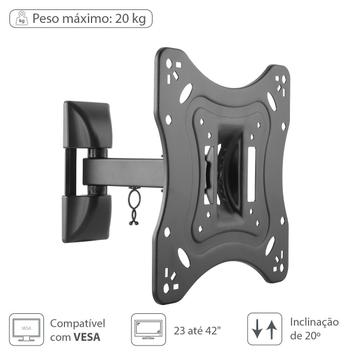 Suporte Para Tv Led- Lcd De 23" A 42" Articulado Com Inclinação E ...