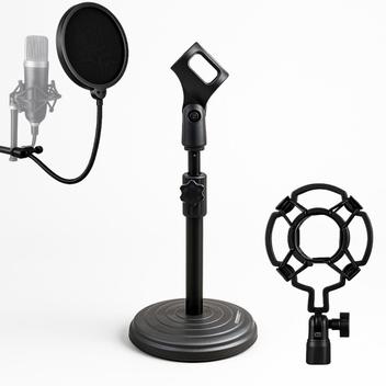 Suporte Pedestal Mesa P/ Microfone+ Shock Mount Aranha + Pop - Bell ...