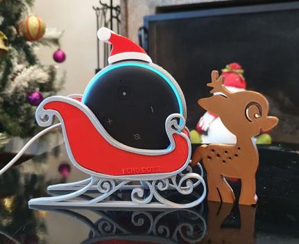 Suporte Tema Natal / Trenó compatível com Alexa Echo Dot 3 - CEO 3D ...