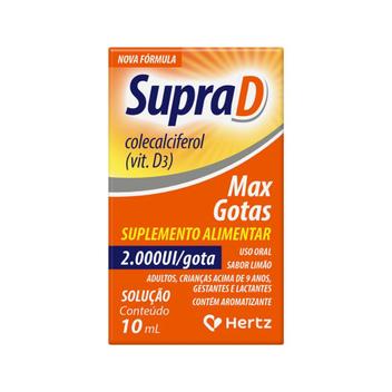 Supra D Max Gotas 2000UI Sabor Limão 10ml - Vitaminas A-Z - Magazine Luiza