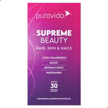 Supreme Beauty Hair Skin Nails 30 Cáps Softgel Pura Vida ...